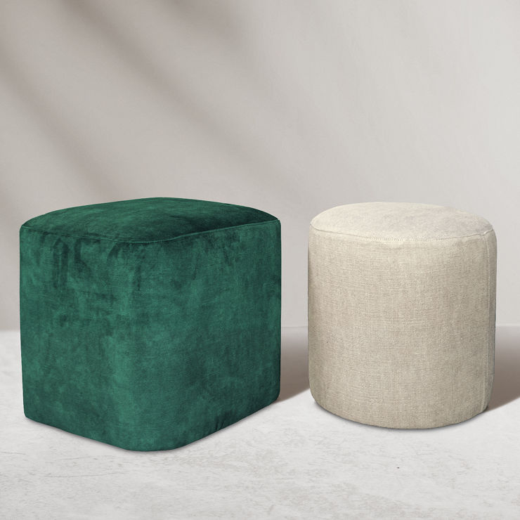 Contemporary pouf - ALINNE - Defleure Home Collection - fabric ...
