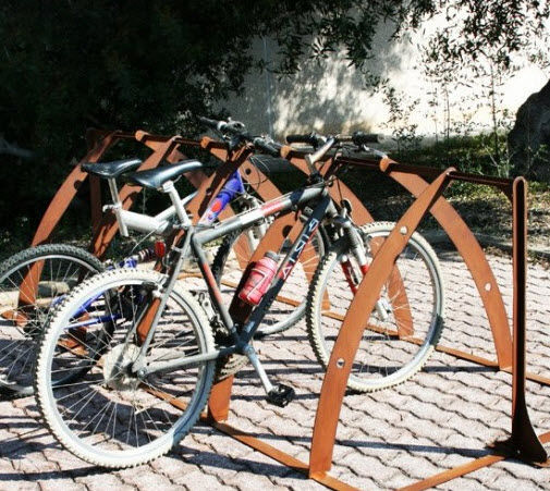 Floor-mounted bike rack - ARCO - Trackdesign - horizontal / COR-TEN ...
