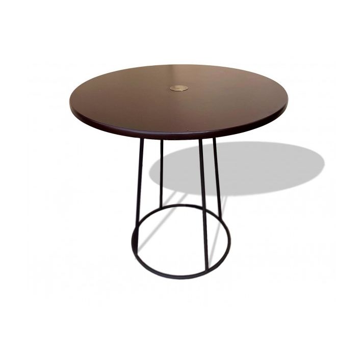 Contemporary table - VINYL - Trackdesign - plywood / steel base / round