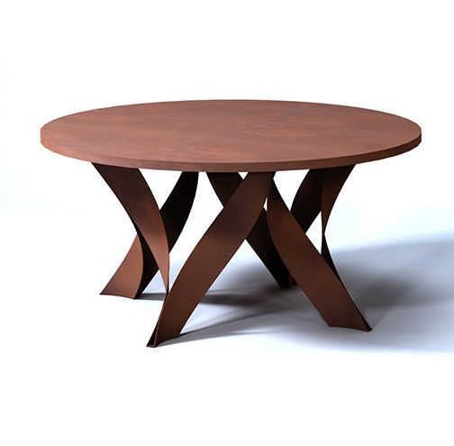 Contemporary dining table - 134 - Trackdesign - COR-TEN® steel / steel base / round