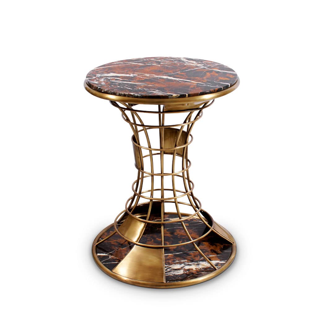 Contemporary side table - BIRD HOUSE - Porus studio - marble / brushed ...