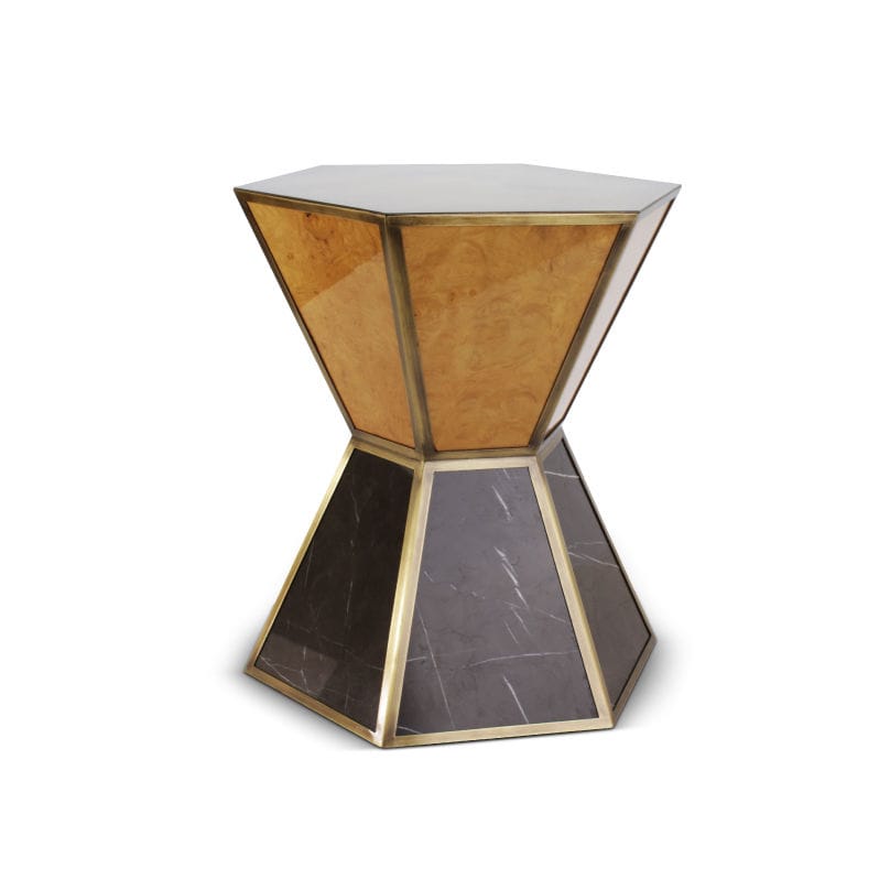 Contemporary side table - BRYANT - Porus studio - brushed brass ...