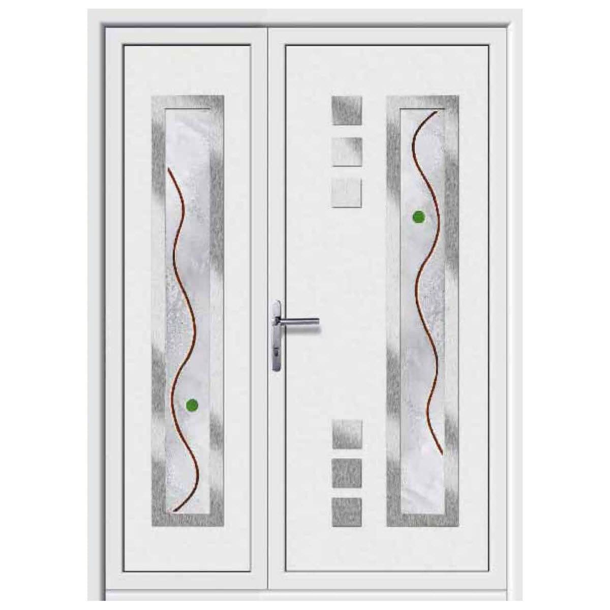 Entry door - BISMUTO - ALUPORTA - aluminum / stainless steel / polyurethane