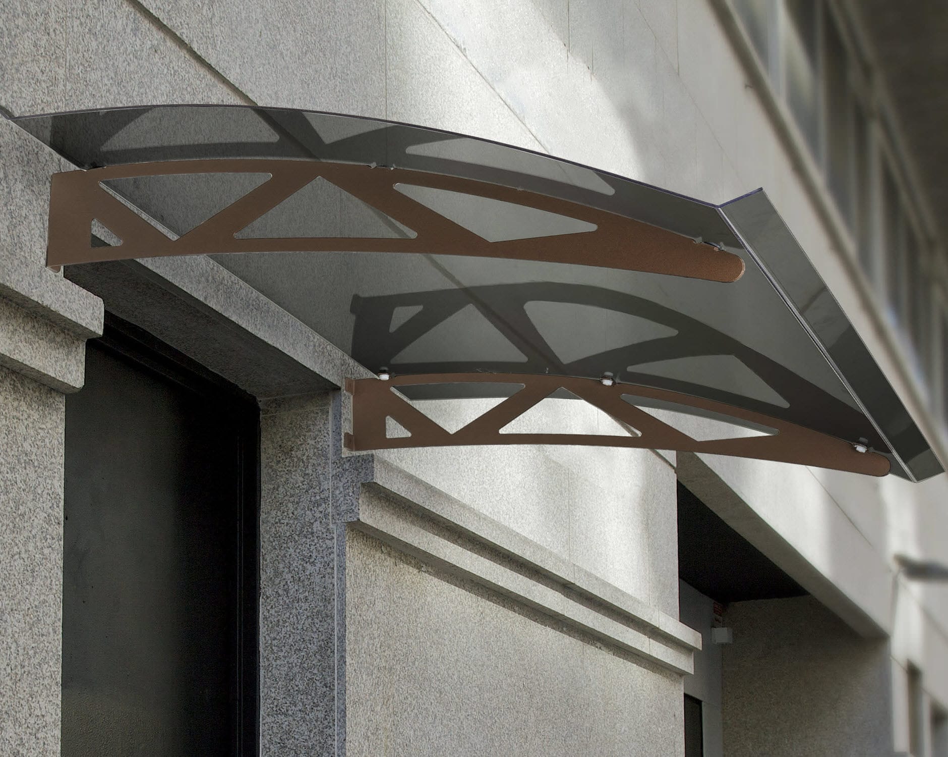 Entrance canopy - VARSOVIA - ALUPORTA - aluminum / polycarbonate / curved