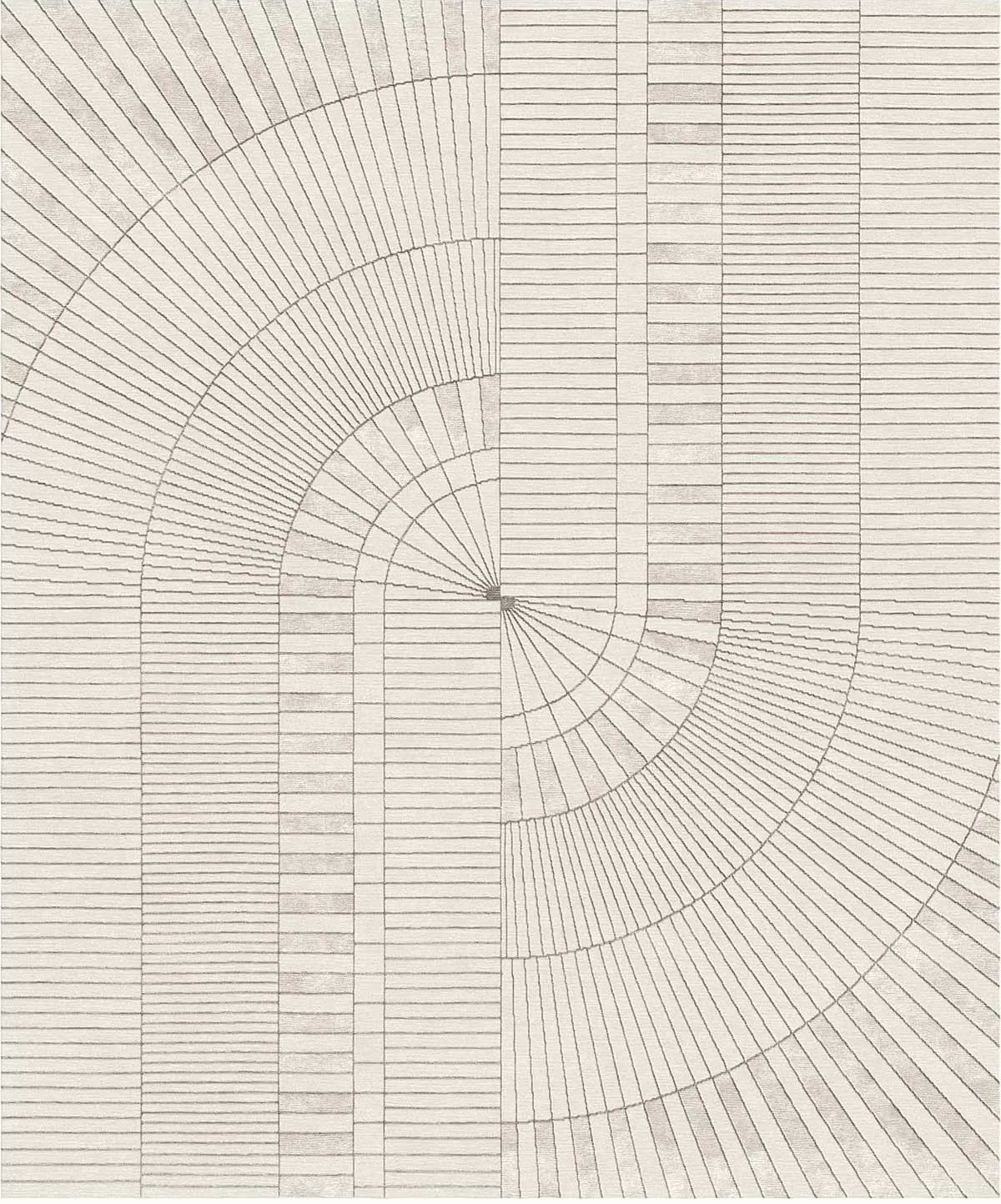 Contemporary rug - Mirror - Tapis Rouge - striped / wool / silk