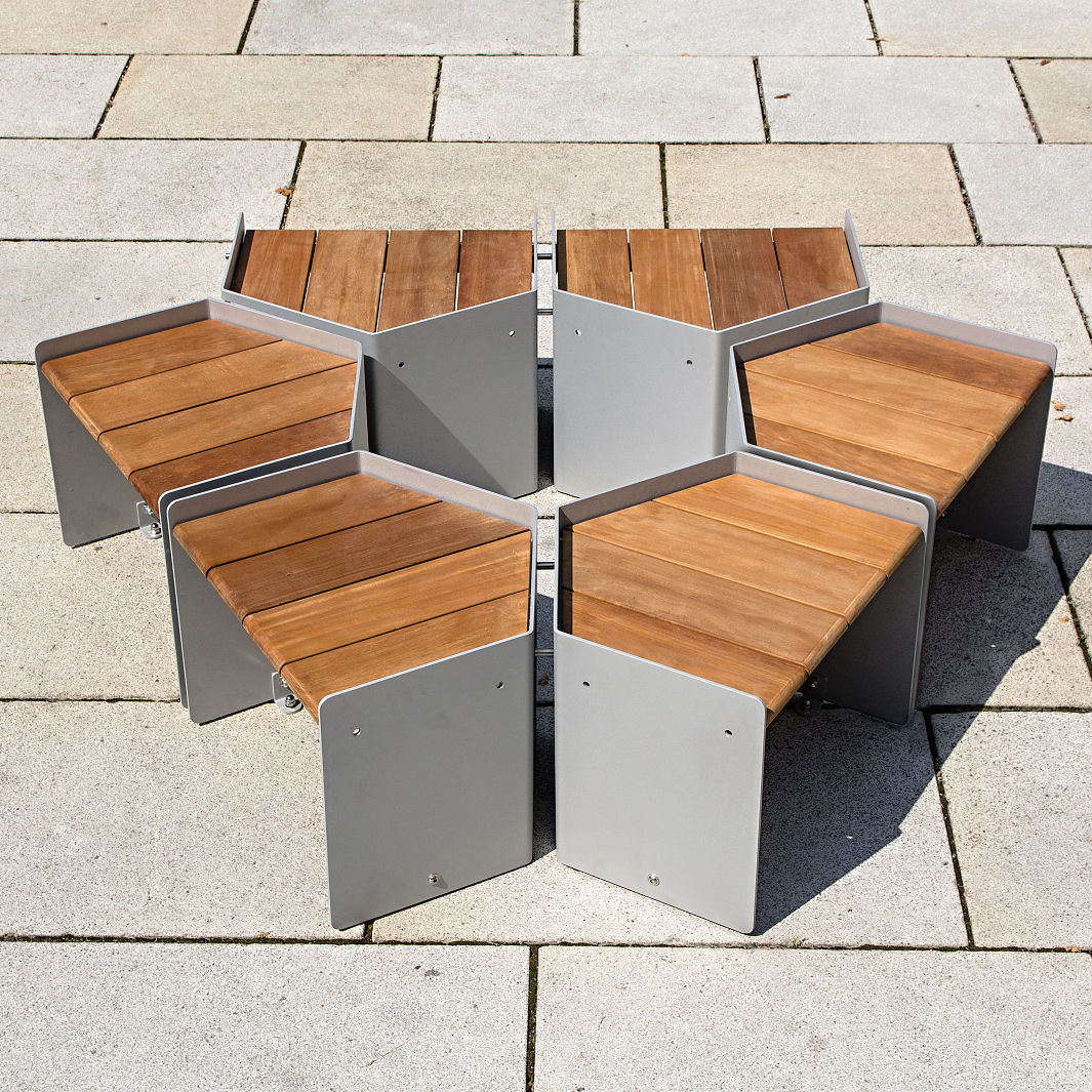 Contemporary public bench - PENTA ISLANDS - STREETPARK s.r.o. - wooden ...