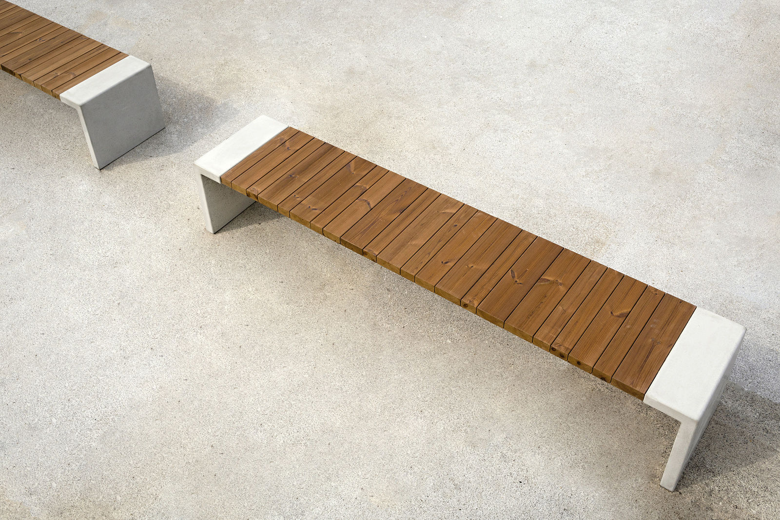 Contemporary public bench - SIBELA - STREETPARK s.r.o. - wooden ...