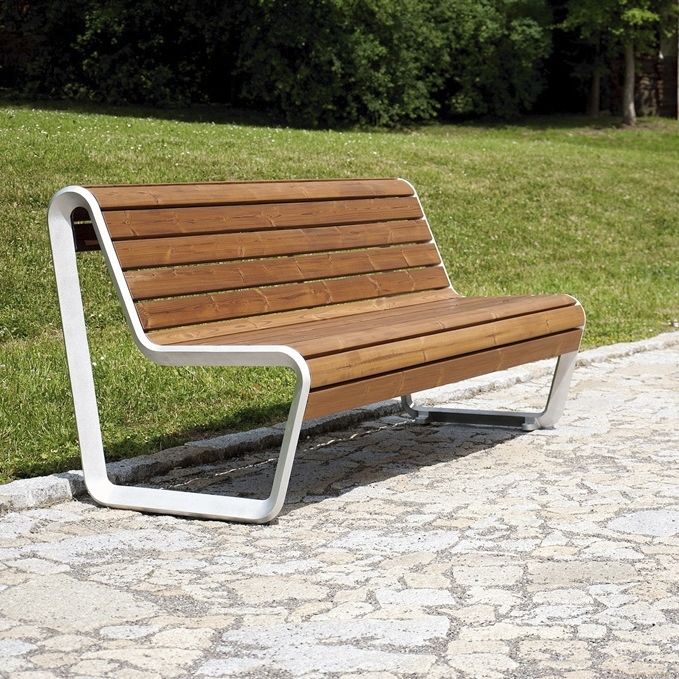Contemporary public bench - BOROLA - STREETPARK s.r.o. - wooden ...