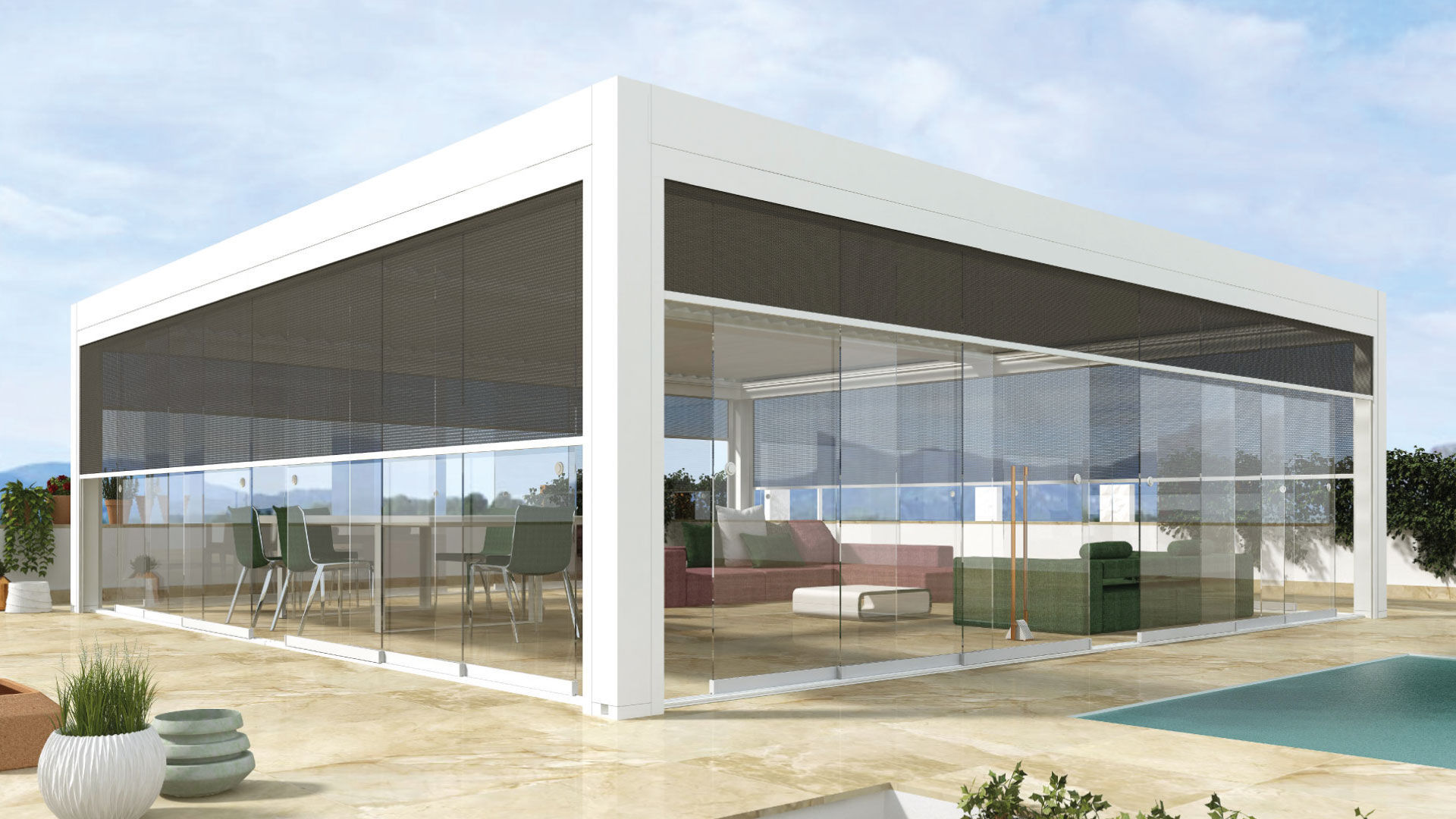 Conservatory glass panel - SORAYA - RGM srl - solar shading / backlit