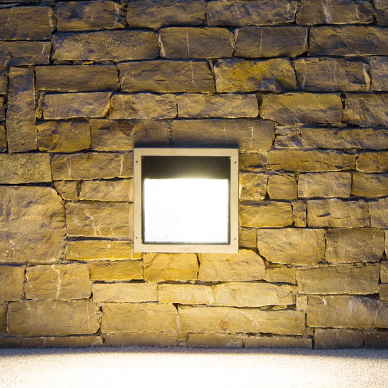 Recessed wall light fixture - ANTHA - FRANCESCONI - LED / square / IP65