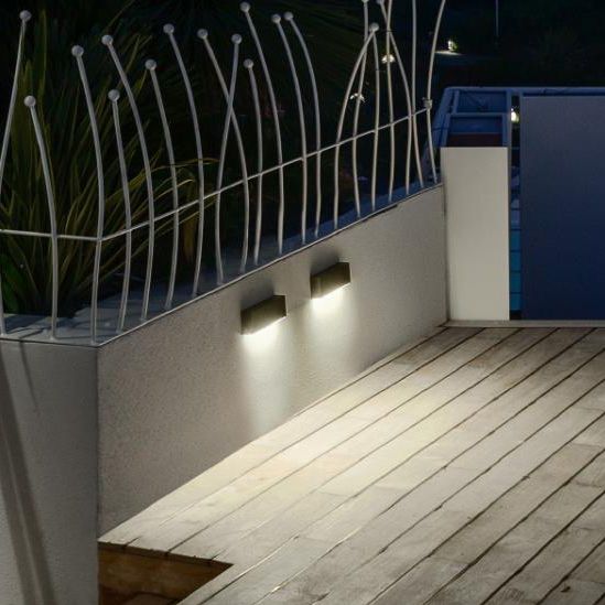 Contemporary wall light - BRICK - FRANCESCONI - outdoor / stainless ...