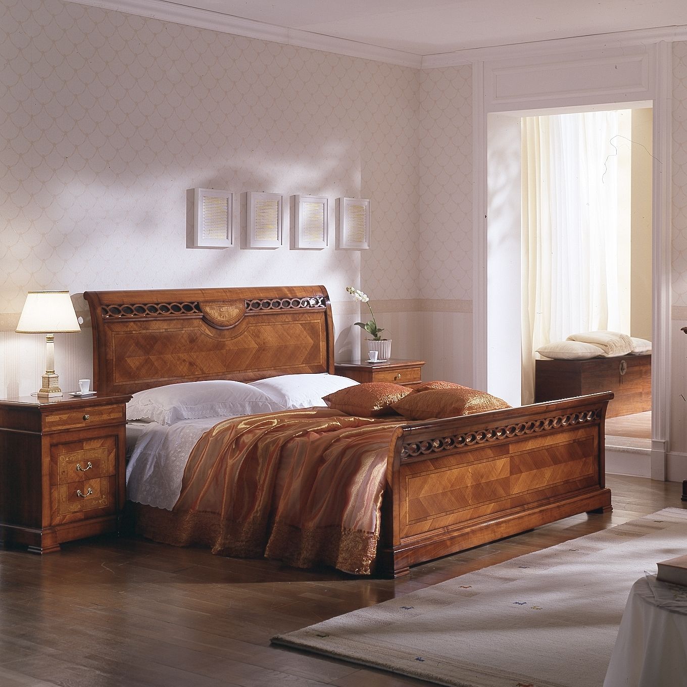 Double bed - D706 - MOLETTA MOBILI - traditional / with headboard ...