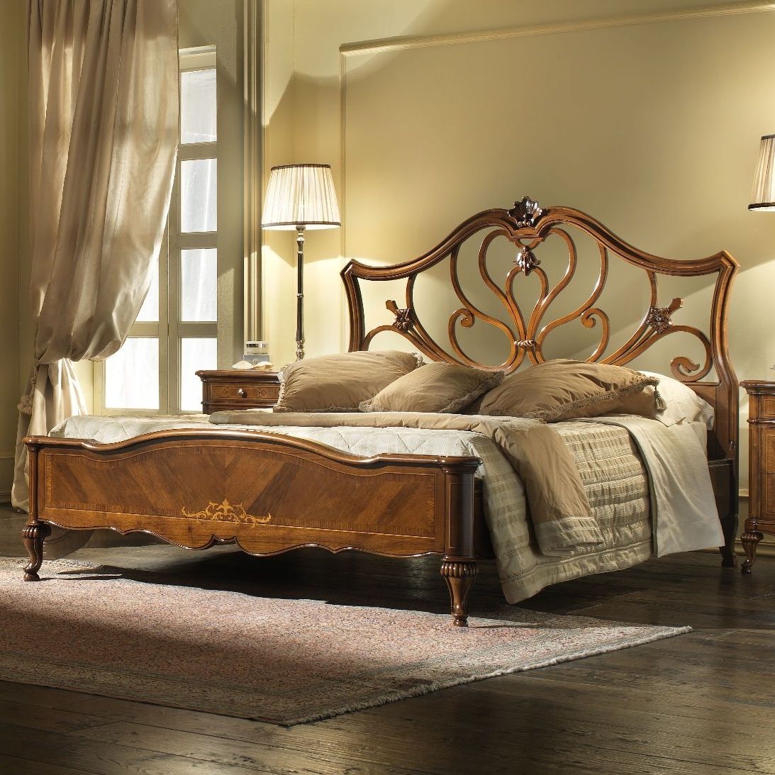 Double bed - G 704 - MOLETTA MOBILI - traditional / with headboard ...