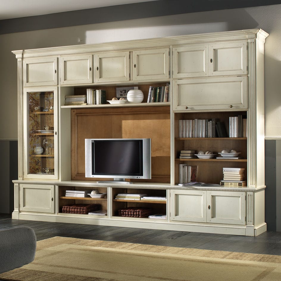 Traditional TV wall unit - R11 - MOLETTA MOBILI - lacquered wood ...