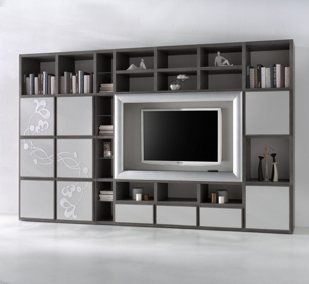 Contemporary TV wall unit - ST 58 - MOLETTA MOBILI - ash / modular ...