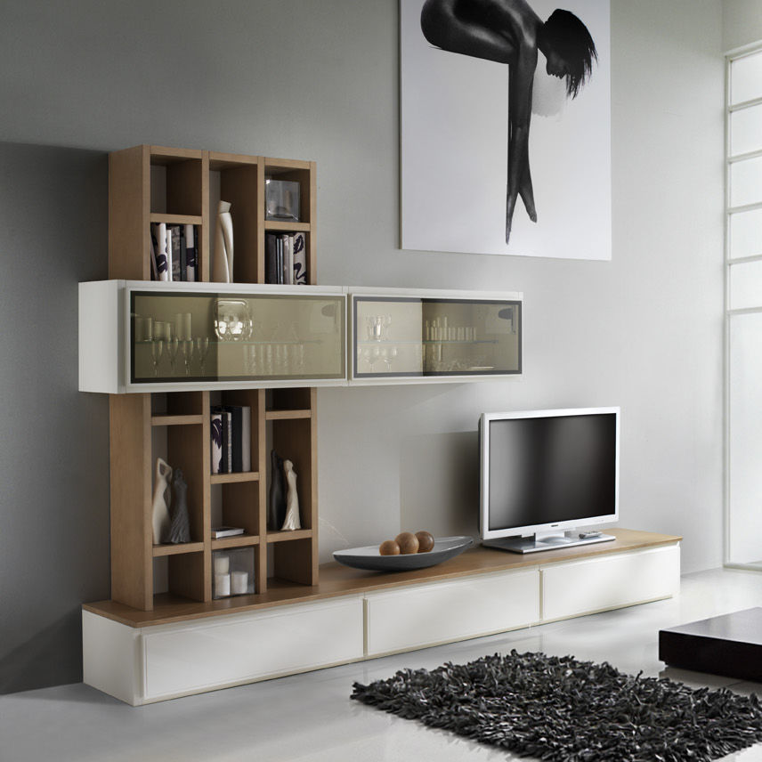 Contemporary TV wall unit - ST 11 - MOLETTA MOBILI - lacquered wood ...
