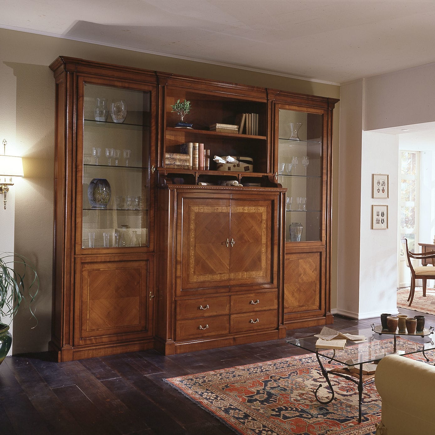 Traditional TV wall unit - R02 - MOLETTA MOBILI - cherrywood / modular ...