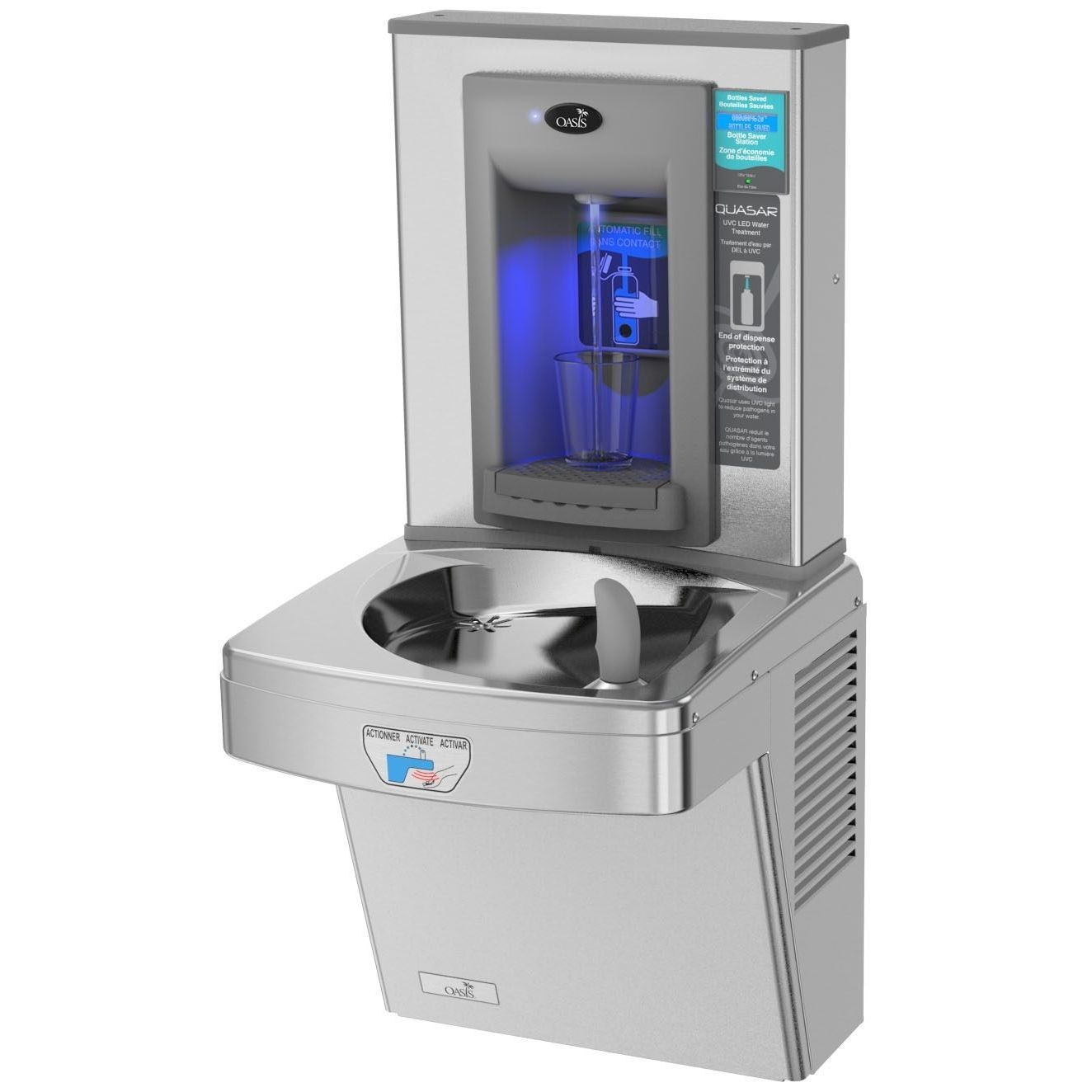 Contactless drinking fountain - QUASAR VERSAFILLER P8EBQTY - OASIS ...