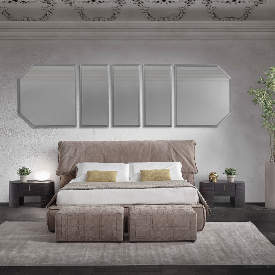 Double bed - Soft - Conte - contemporary / upholstered / with headboard