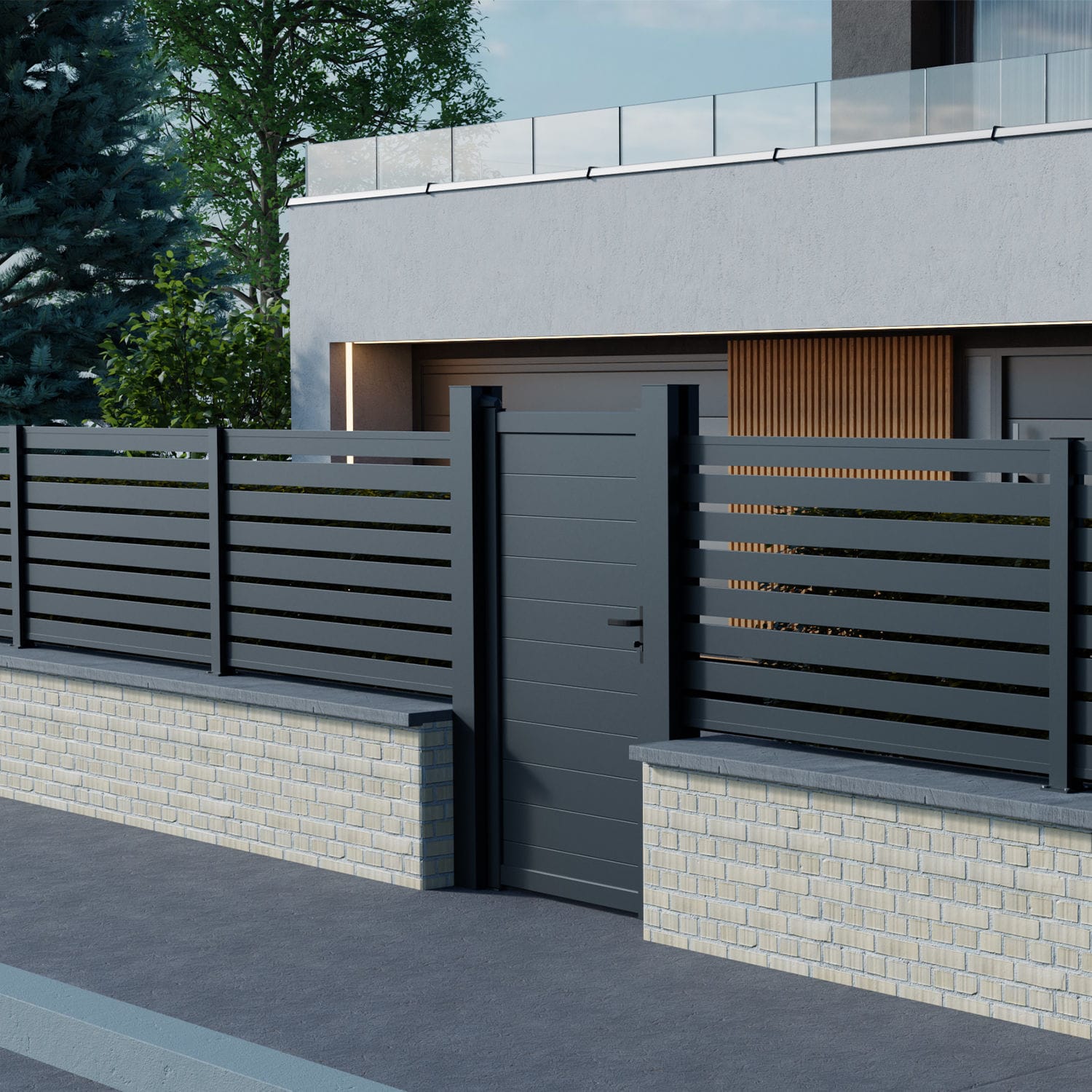 Louvered fence - BOSTON OPEN - FIBERDECK - garden / for public spaces ...