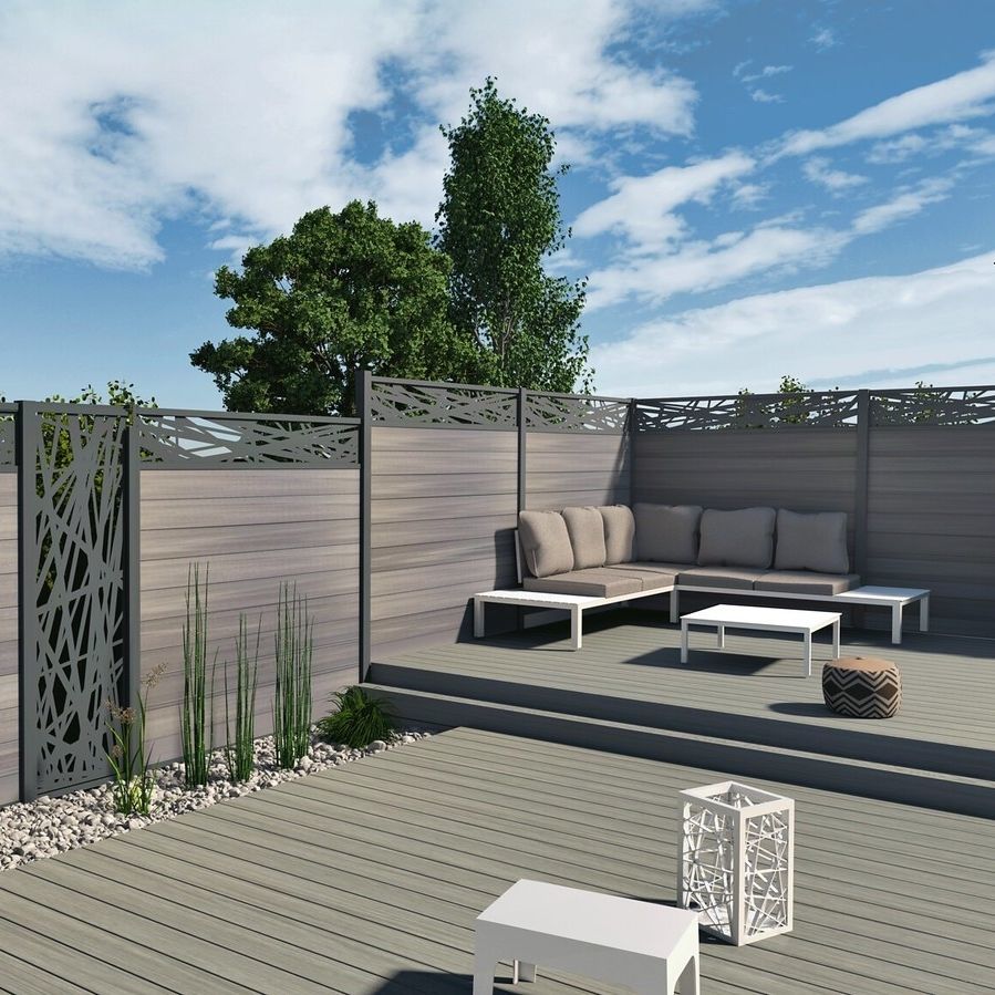 Louvered fence - ANGLE KIT - FIBERDECK - residential / WPC / straight