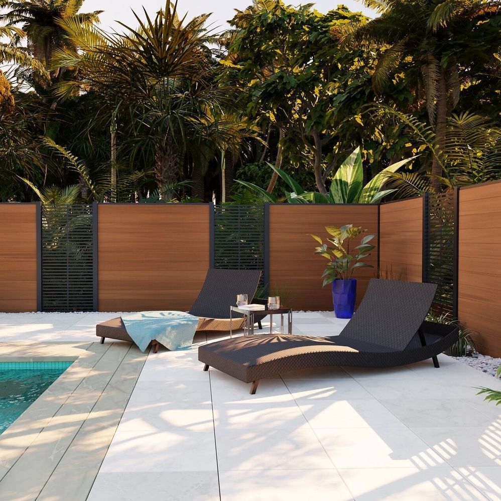 Louvered fence - RHOMBUS - FIBERDECK - residential / commercial / aluminium