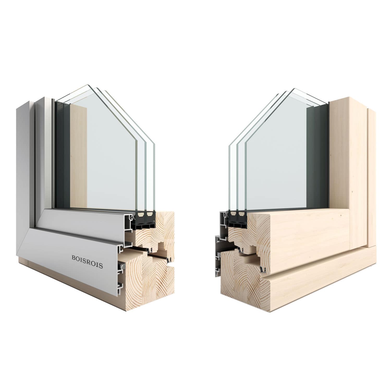 Wooden window profile - ALUSTANDARD - BOISROIS - aluminum / thermally ...