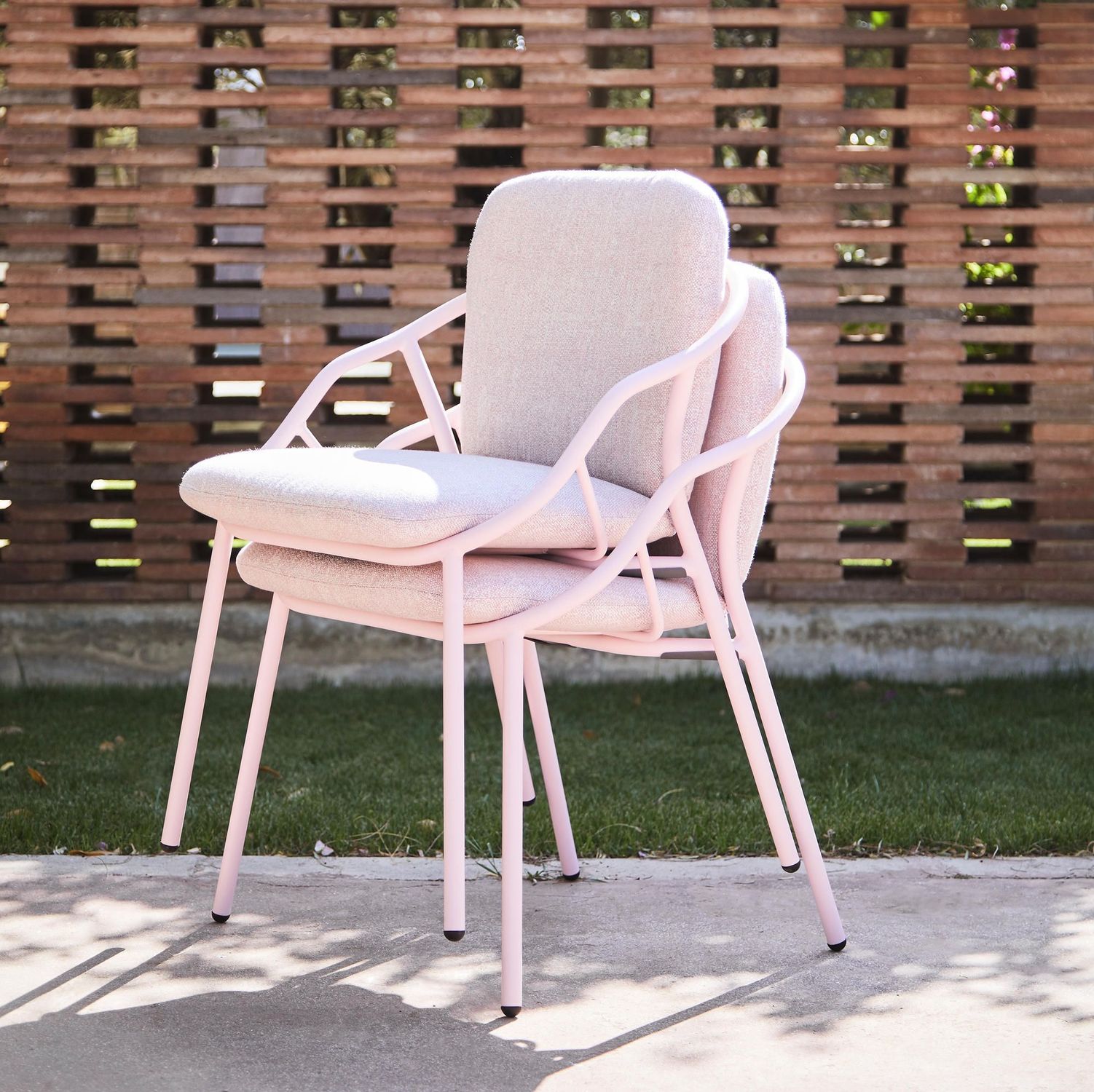 Contemporary chair - NANSA - Musola - outdoor / fabric / aluminum base