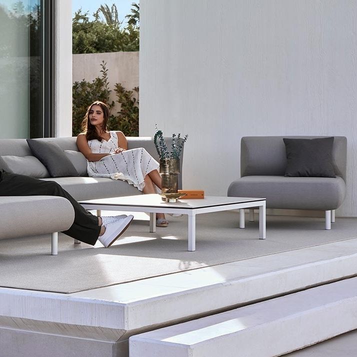 Contemporary coffee table - BRISE - Musola - glass / ceramic / metal base