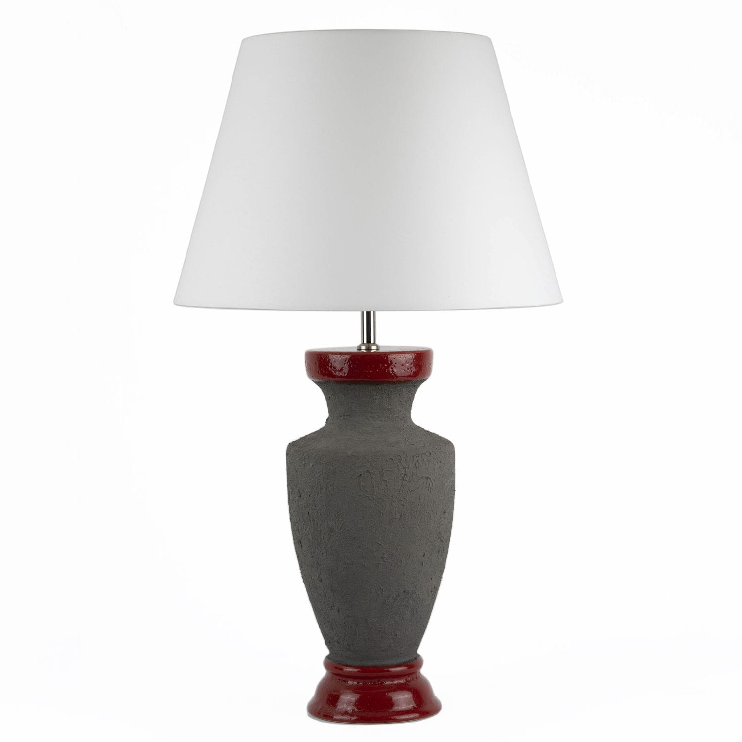 Table lamp - ARRIUS RED GREY TEXTURED - Autark 76 Bt. - metal / fabric ...