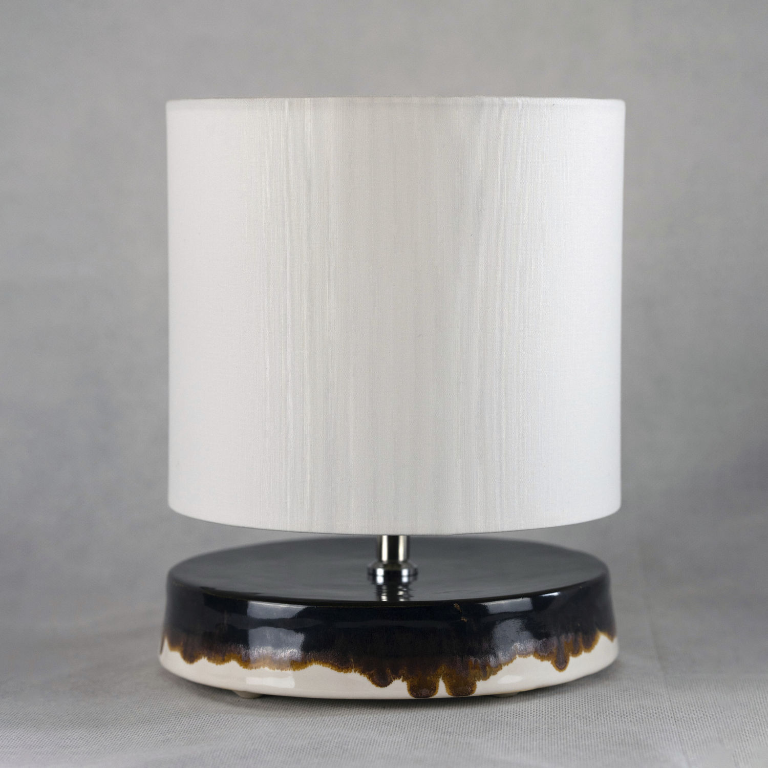 Table lamp - RUNDO RUST FLOW - Autark 76 Bt. - metal / fabric / ceramic