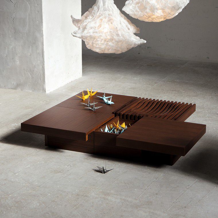 Unique design coffee table - BARRINGER CR - CondeHouse - oak / walnut ...