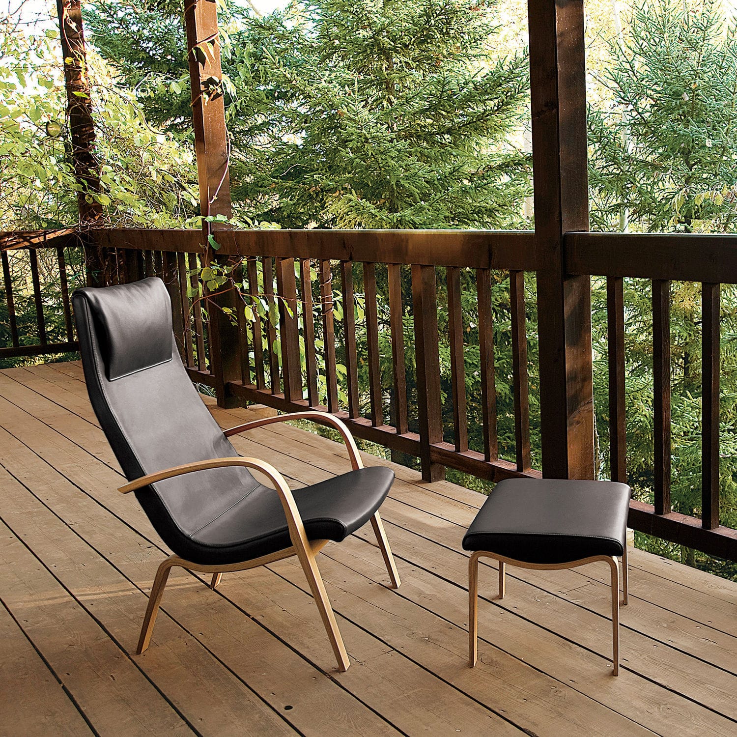 Contemporary footrest - LINUS - CondeHouse - fabric / leather