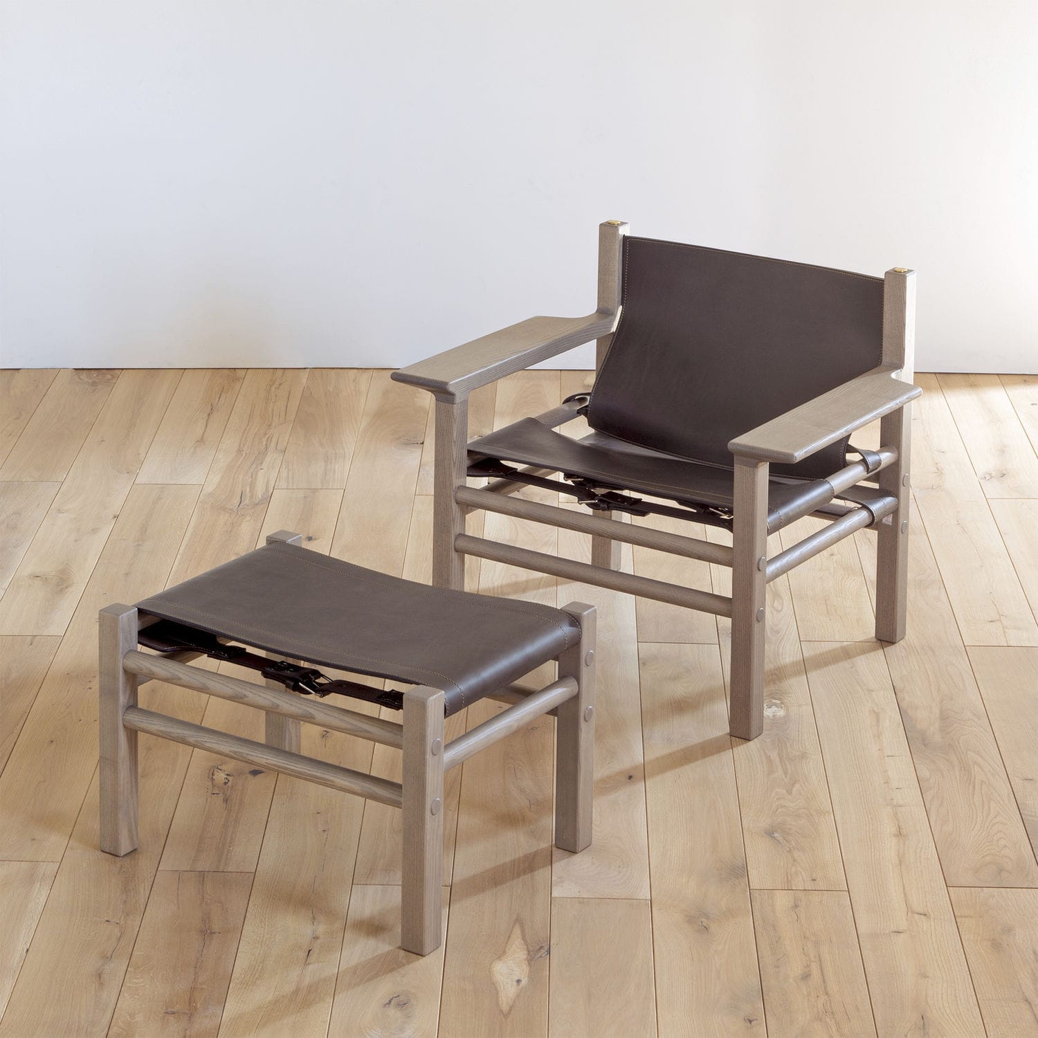 Contemporary footrest - TACK LUX - CondeHouse - leather / ash