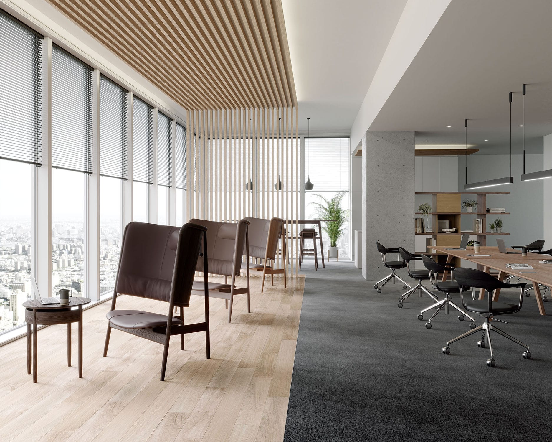 Contemporary side table - FLAN - CondeHouse - ash / ash base / round