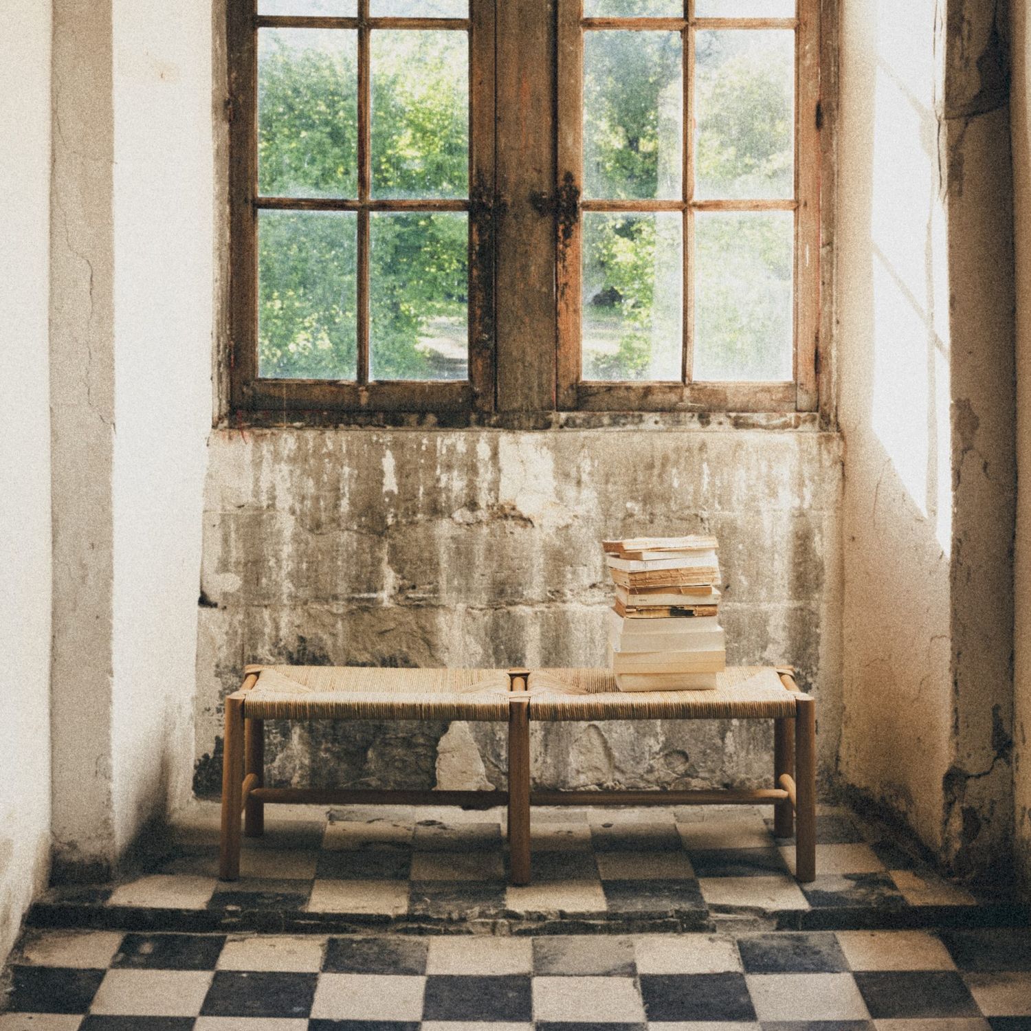 Contemporary bench - BANCOUN - Midi - natural oak / straw / sustainable