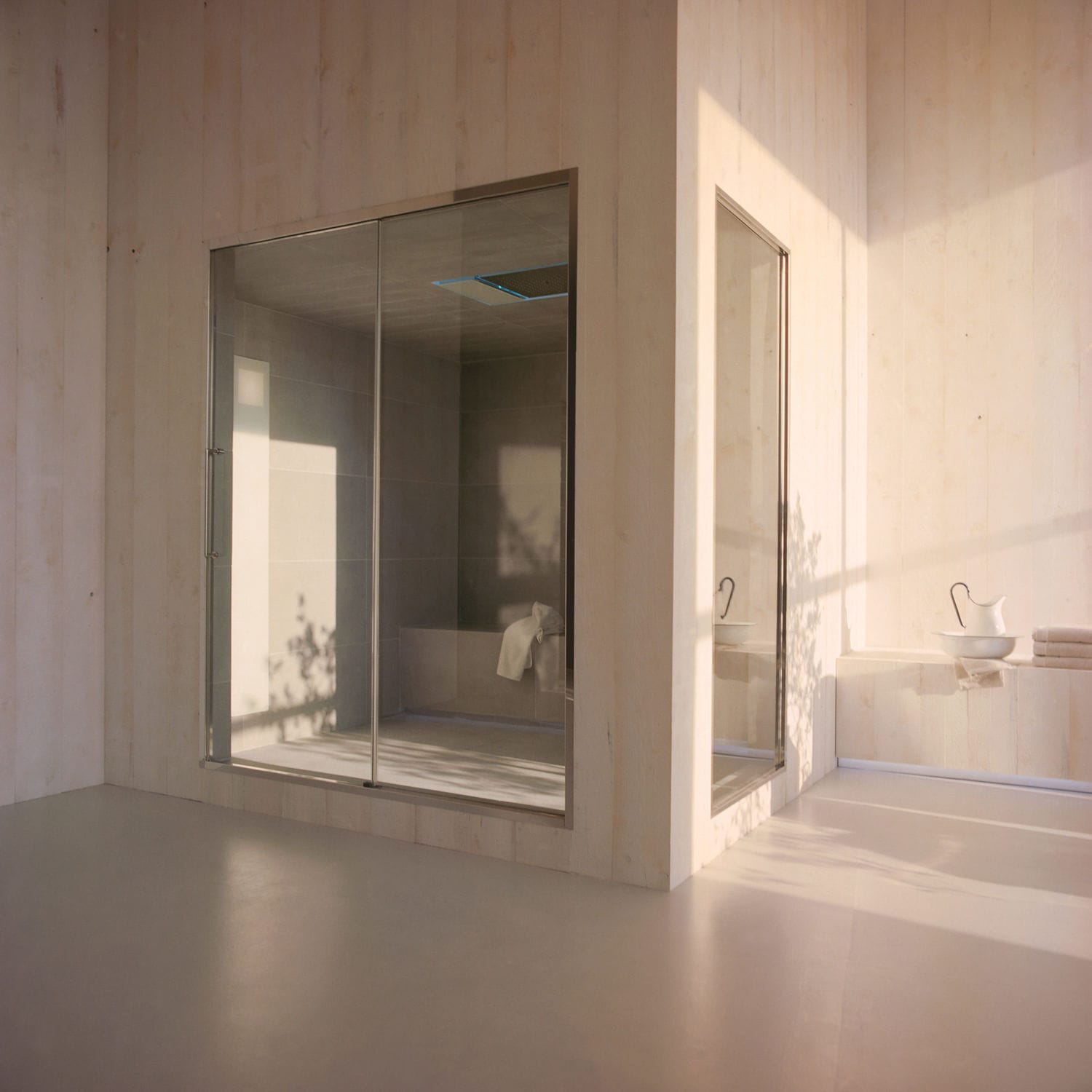 Tempered glass panel - FIT - EFFE - transparent / for shower / for sauna