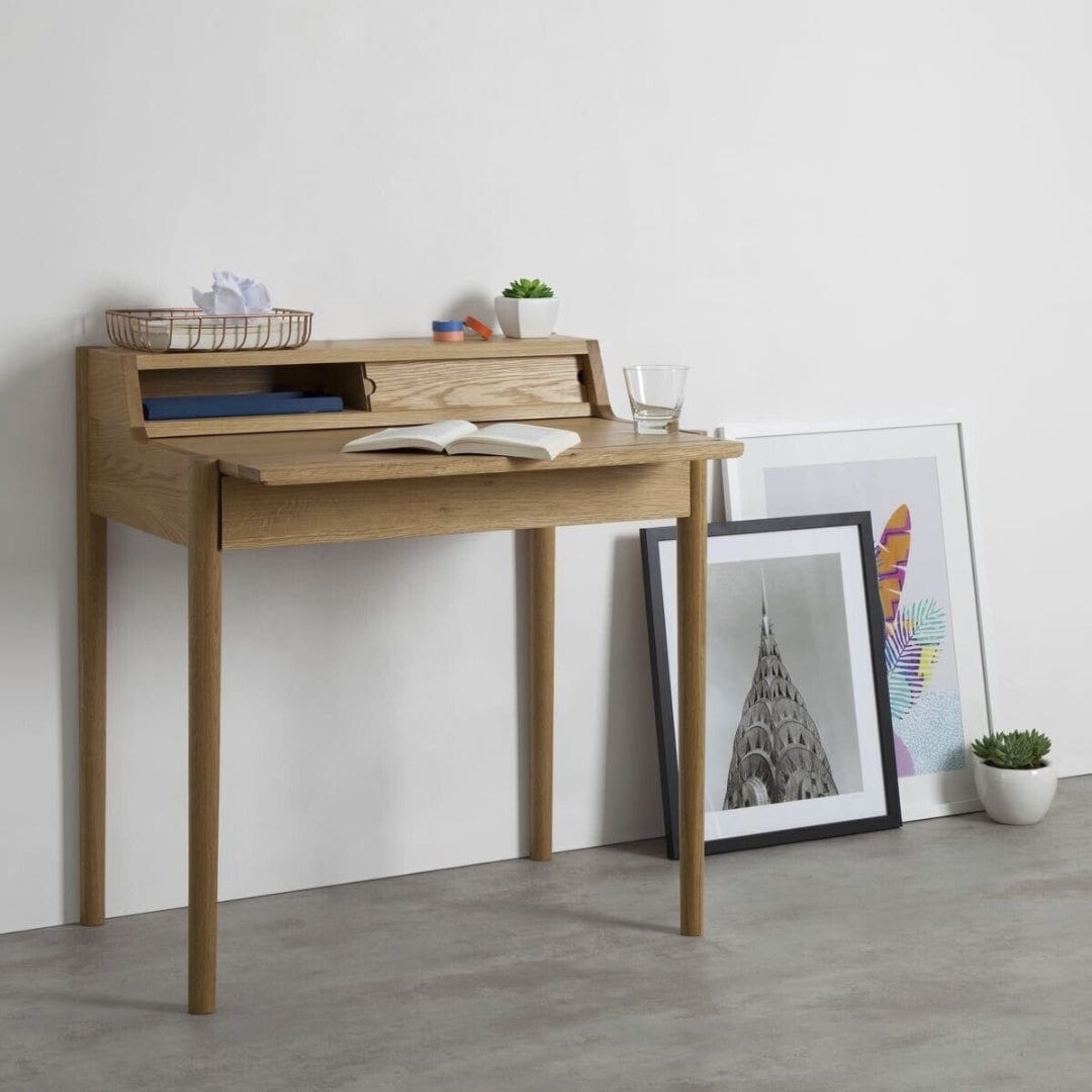Contemporary secretary desk - Leonie - LITOOC - wood veneer / white oak ...