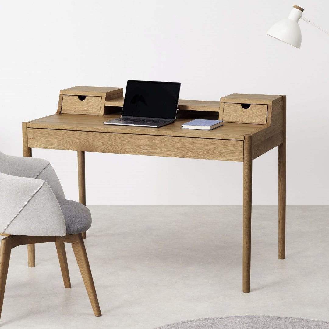 Contemporary secretary desk - Leonie - LITOOC - wood veneer / white oak ...