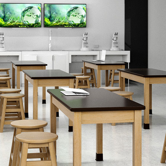 Contemporary work table - STEM - Allied - HPL / hardwood / hardwood base