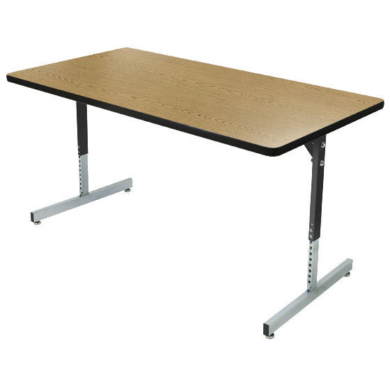 Free-standing desk - T-LEG - Allied - contemporary / straight / metal base