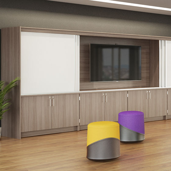 Contemporary multimedia cabinet - ACIW series - Allied - with shelves ...