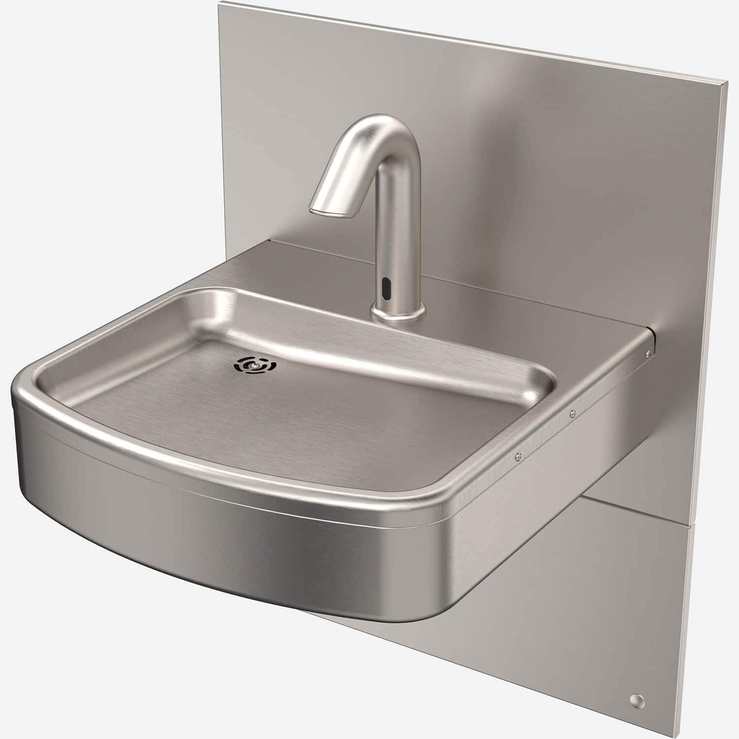 Wall-mounted hand basin - A191400W - murdock - rectangular / stainless ...