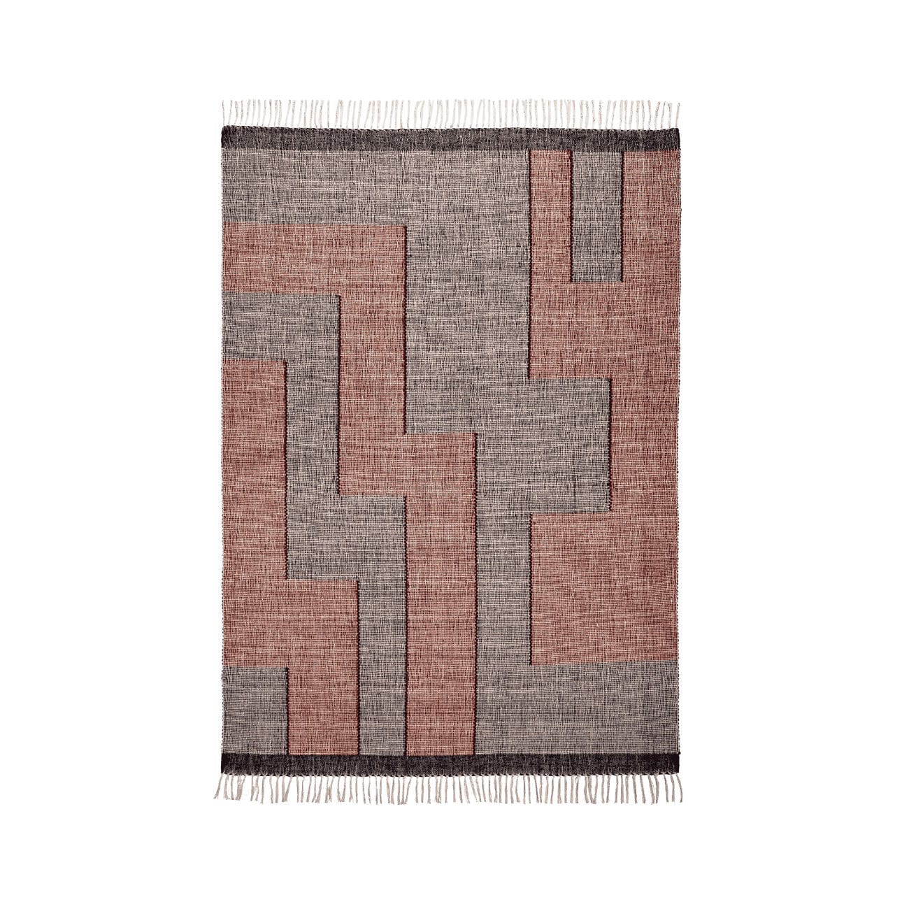 Traditional rug - Flat Tetris - Alp Carpets - geometric / wool / linen