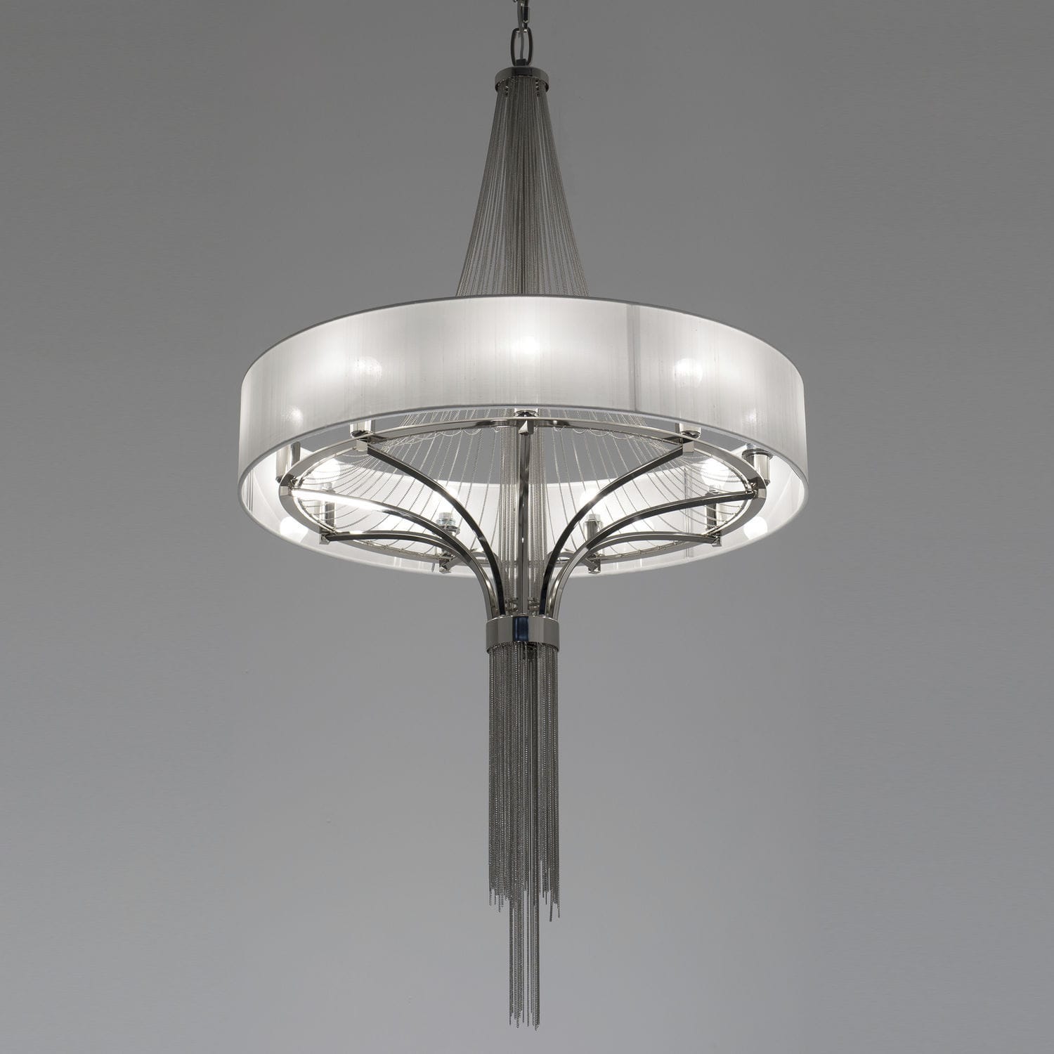 Contemporary chandelier - EX05 - Patrizia Garganti - chrome / fabric ...