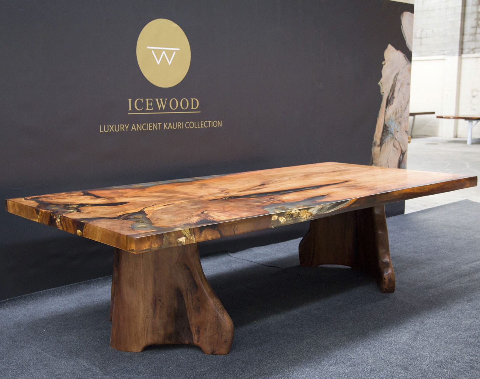 Contemporary table - The Wonderland - Icewood - wooden / resin / wooden ...