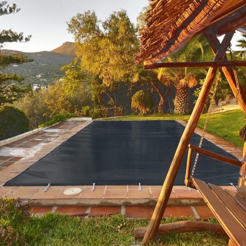 Grommeted swimming pool cover - Black - International Cover Pool ...