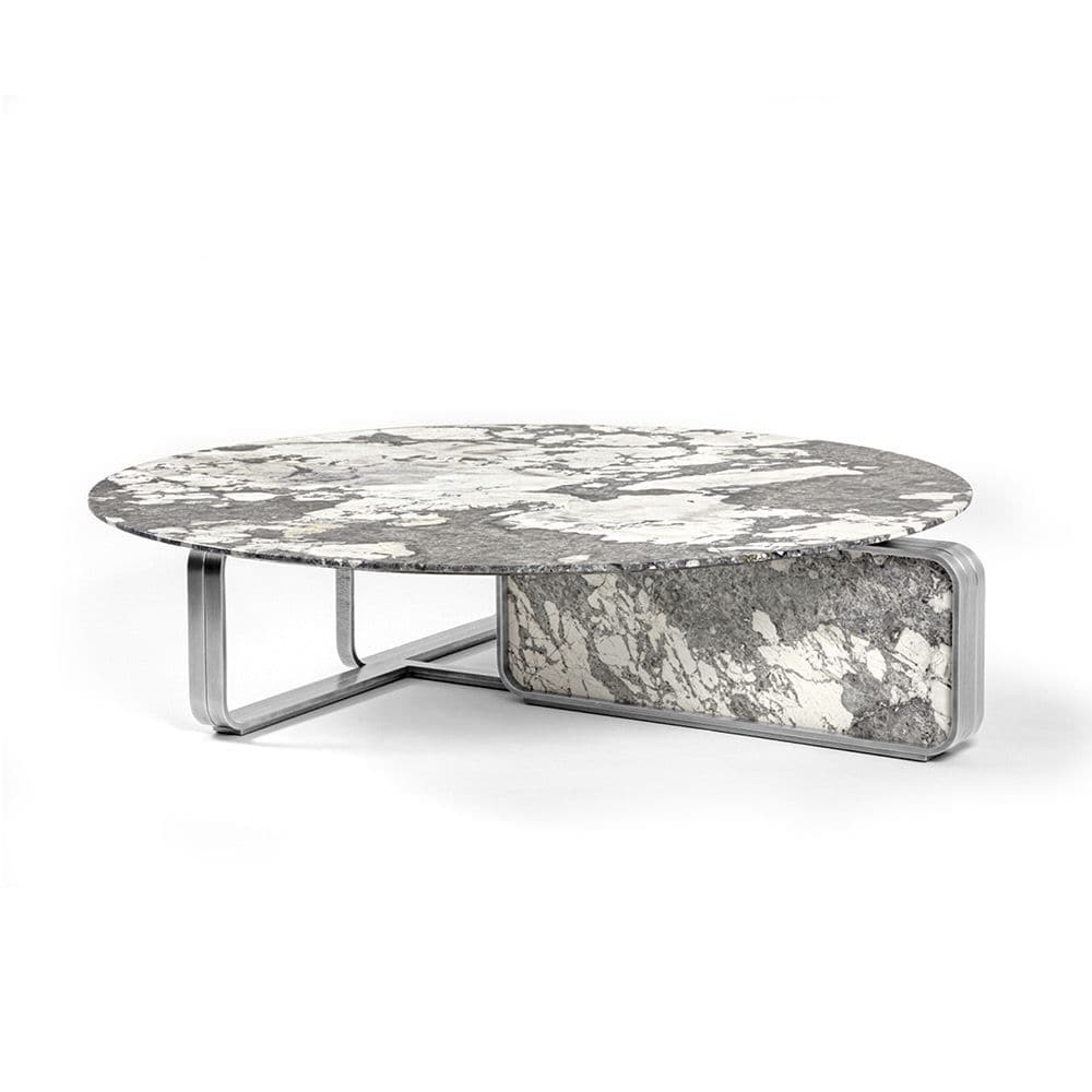 Contemporary coffee table - NOVA - HESSENTIA | Cornelio Cappellini - marble / metal base / round