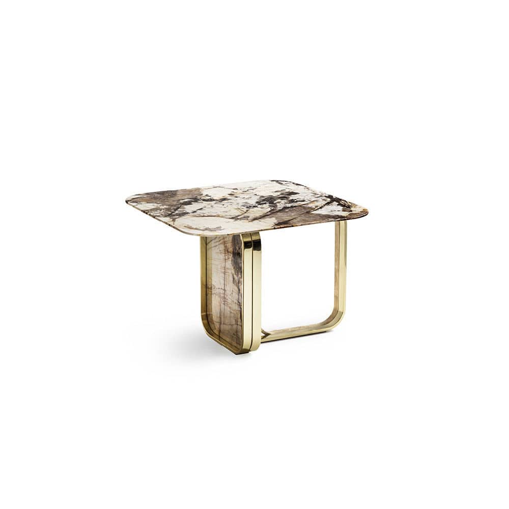 Contemporary pedestal table - NOVA - HESSENTIA | Cornelio Cappellini - marble / metal base ...