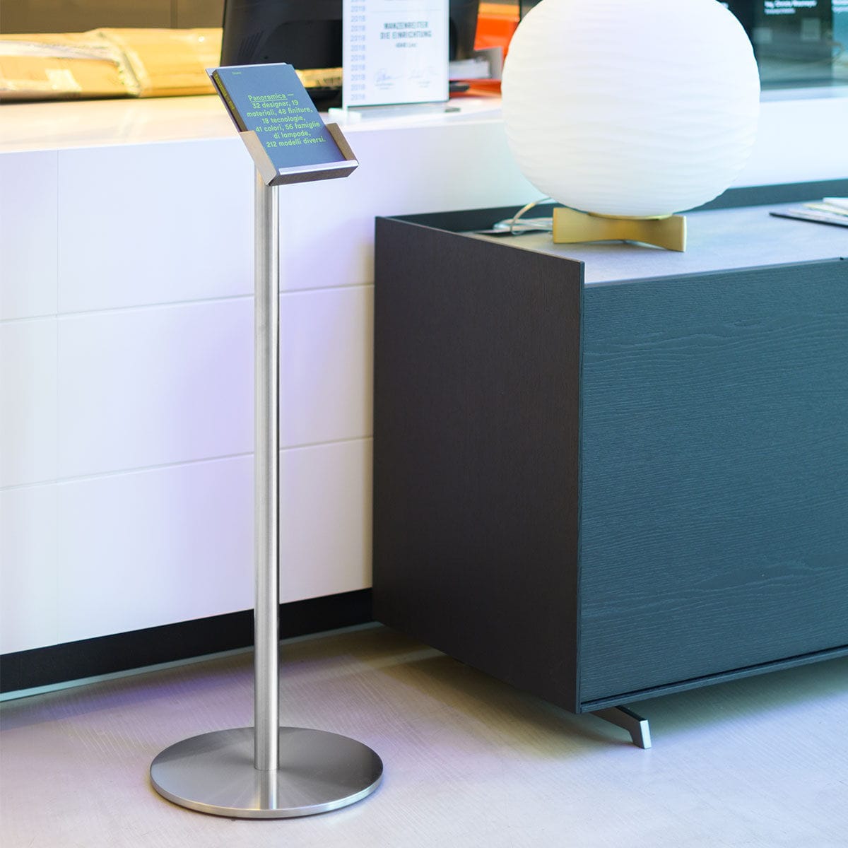 Free-standing brochure holder - Q EZI UNI - FEPRO - stainless / commercial